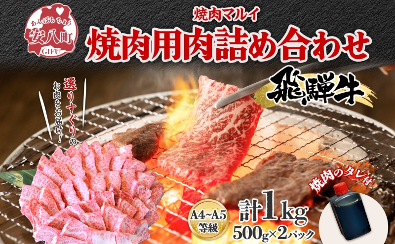 飛騨牛 焼肉用 A4～A5等級使用 約1kg 500g×2パック 肉 牛肉 和牛 ブランド牛 お肉 ビーフ A4ランク A5ランク 国産 お取り寄せ ご褒美 豪華 グルメ 焼肉 BBQ ...
